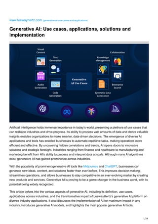 leewayhertz.com-Generative AI Use cases applications solutions and implementation.pdf | Free ...