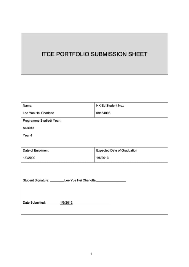 Lee yue hei submission form | PDF