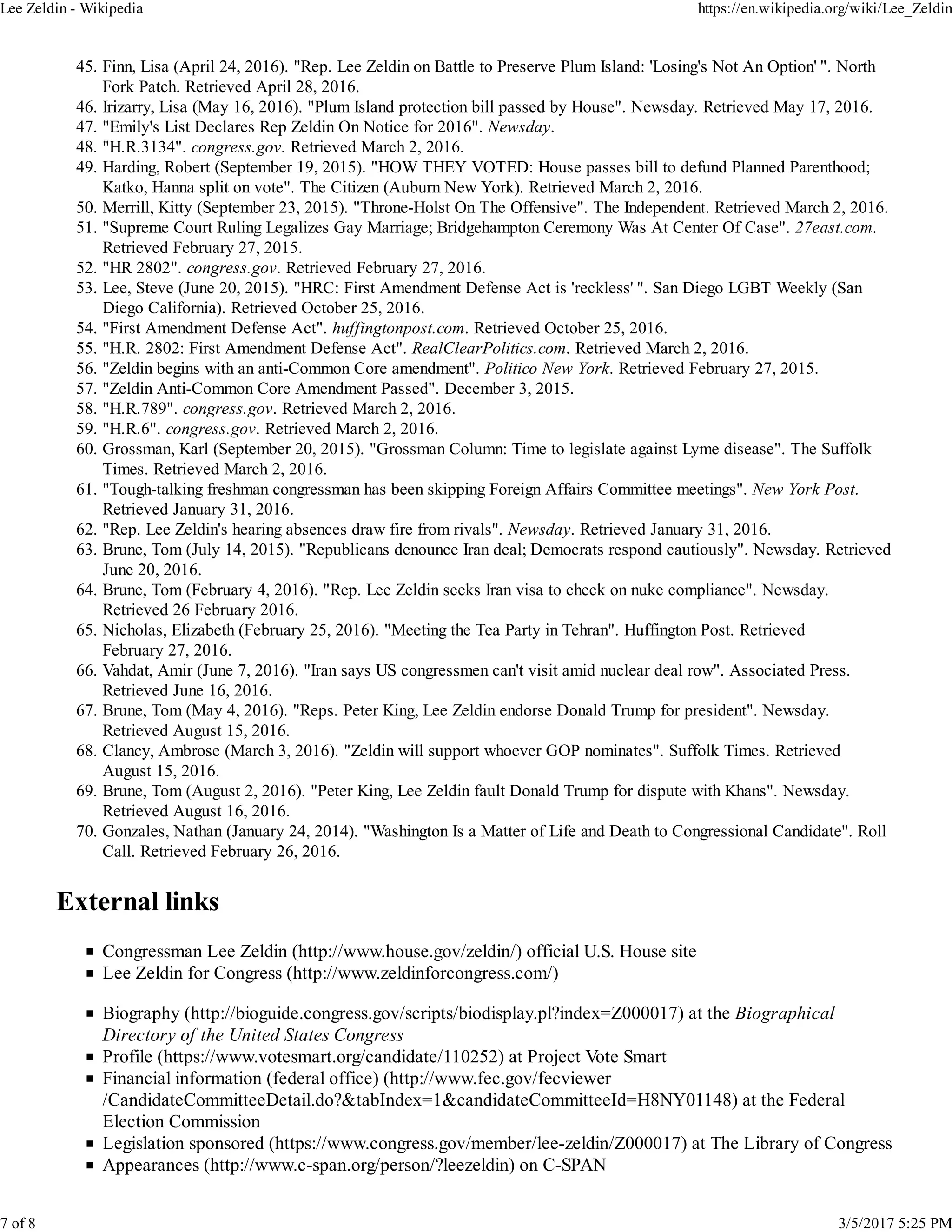 Lee zeldin wikipedia(highlighted) | PDF