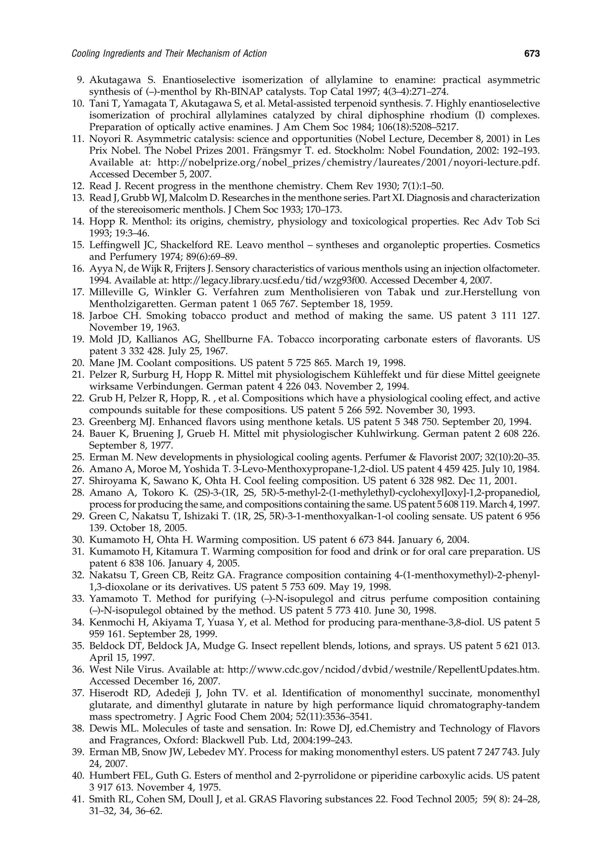 Cooling Ingredients and Their Mechanism of ActionAnd Technology | PDF