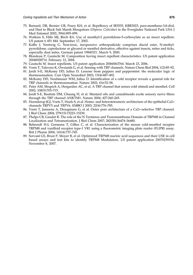 Cooling Ingredients and Their Mechanism of ActionAnd Technology | PDF ...