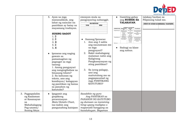 LE_FILIPINO 7 matatag curriculum/ deped1 | PDF