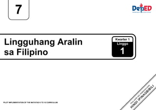 LESSON EXEMPLAR FILIPINO 7 - WEEK 1 - MATATAG CURRICULUM | PDF