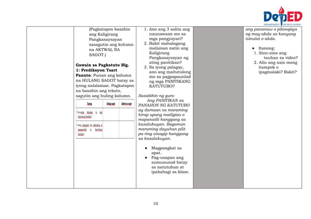 LESSON EXEMPLAR FILIPINO 7 - WEEK 1 - MATATAG CURRICULUM | PDF