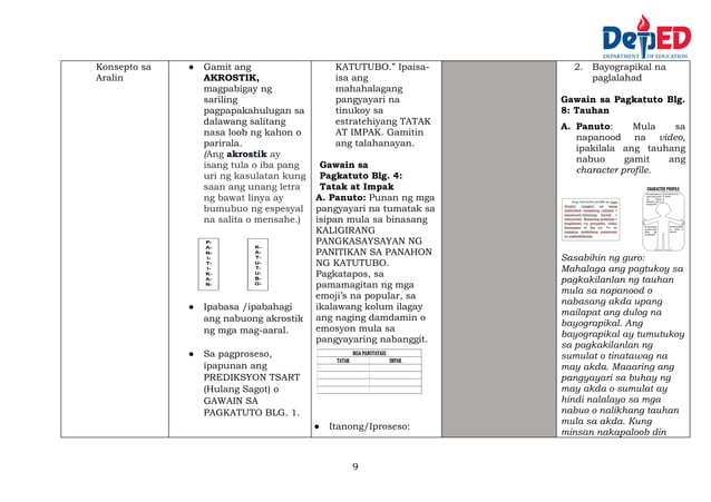 LESSON EXEMPLAR FILIPINO 7 - WEEK 1 - MATATAG CURRICULUM | PDF