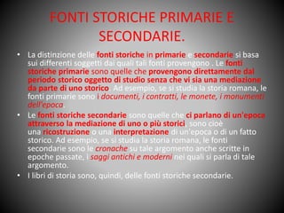 Le fonti storiche | PPTX