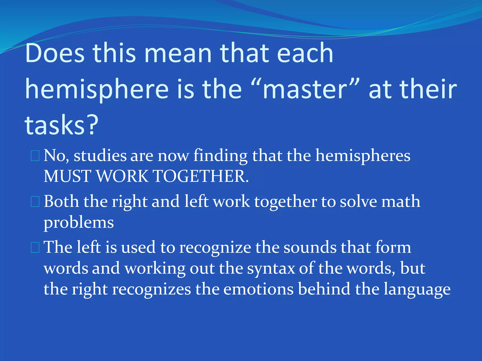 Left and Right Hemispheres | PPTX