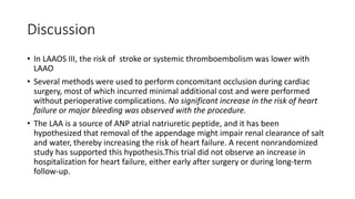 Left atrial appendage occlusion during cardiac surgery to prevent ...