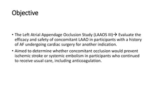 Left atrial appendage occlusion during cardiac surgery to prevent ...