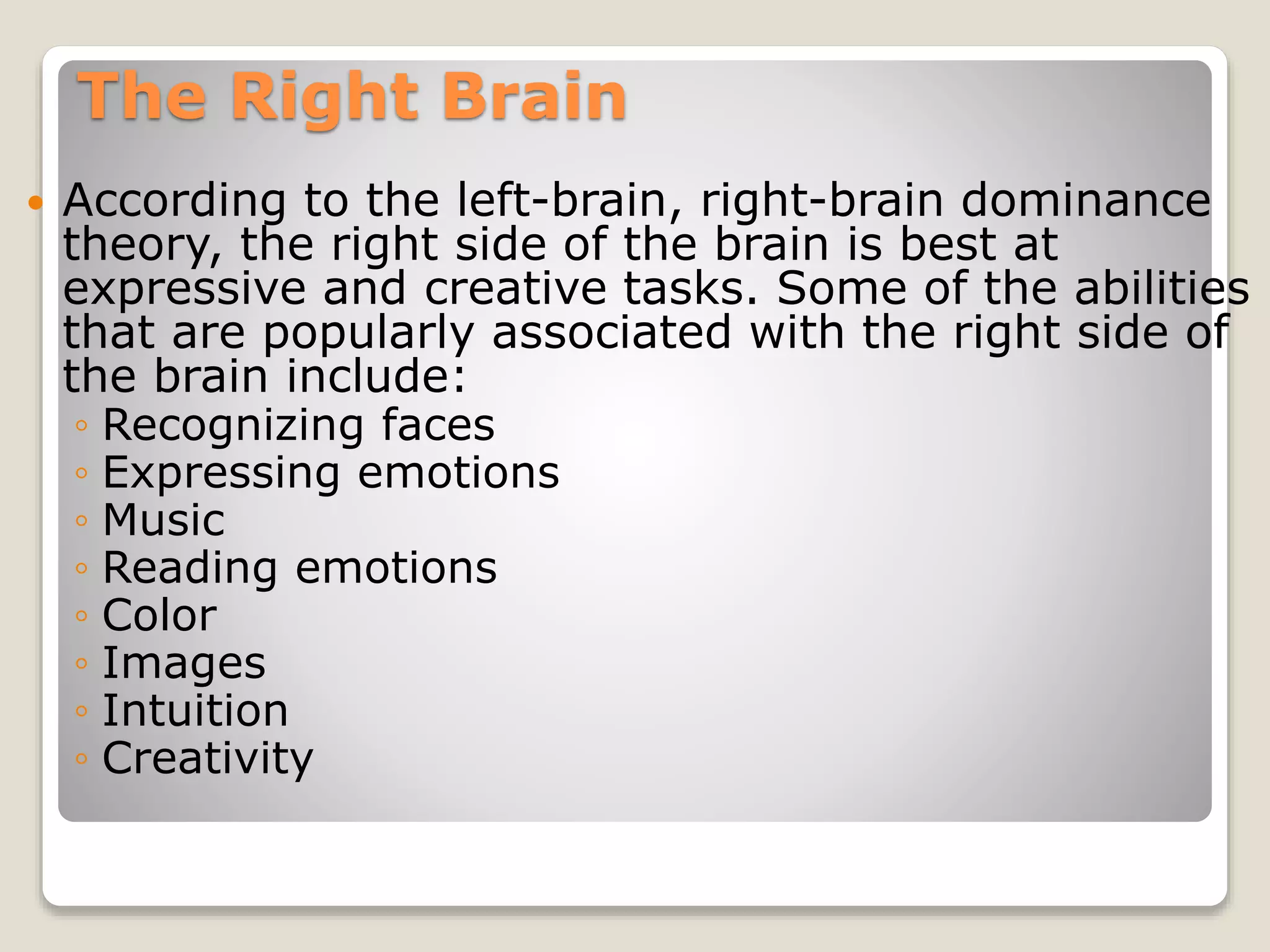 Left brain vs right brain | PPTX