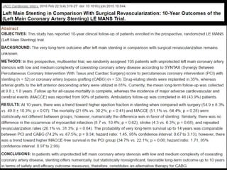 Left main disease pci vs cabg excel trial 2016 | PPTX