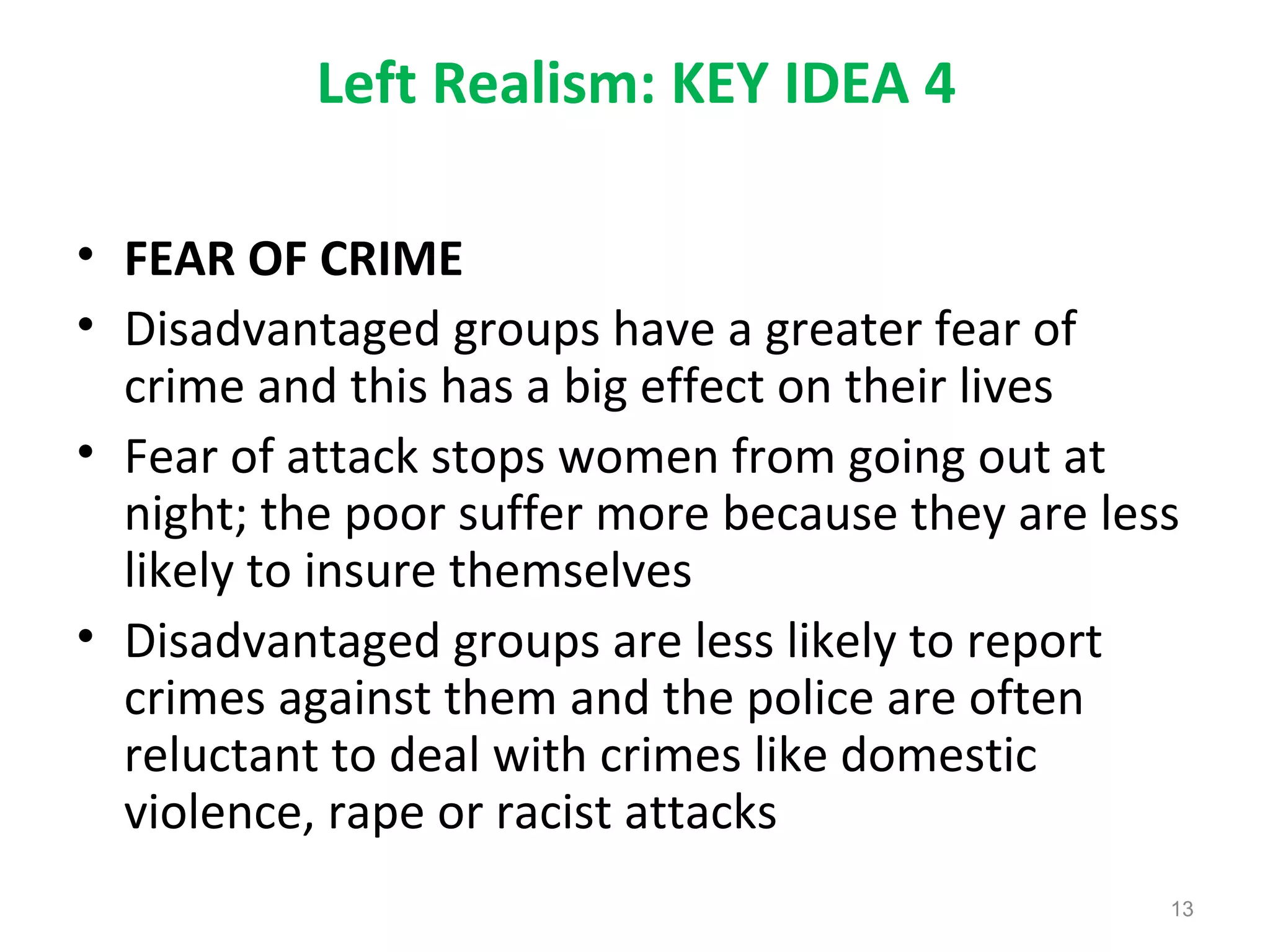 Left realism: INTRODUCTION TO LEFT REALISM POWERPOINT | PPT | Crime ...