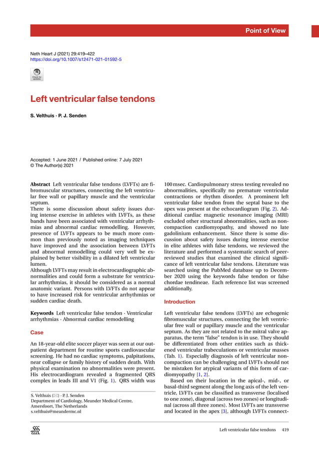 Left ventricular false tendons | PDF