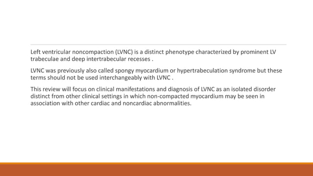 Left ventricular noncompaction | PPT