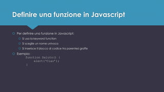 Le funzioni in javascript | PDF | Programming Languages | Computing