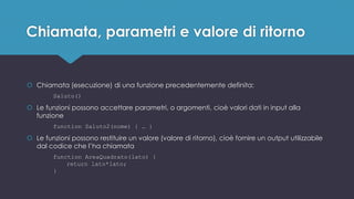 Le funzioni in javascript | PPT