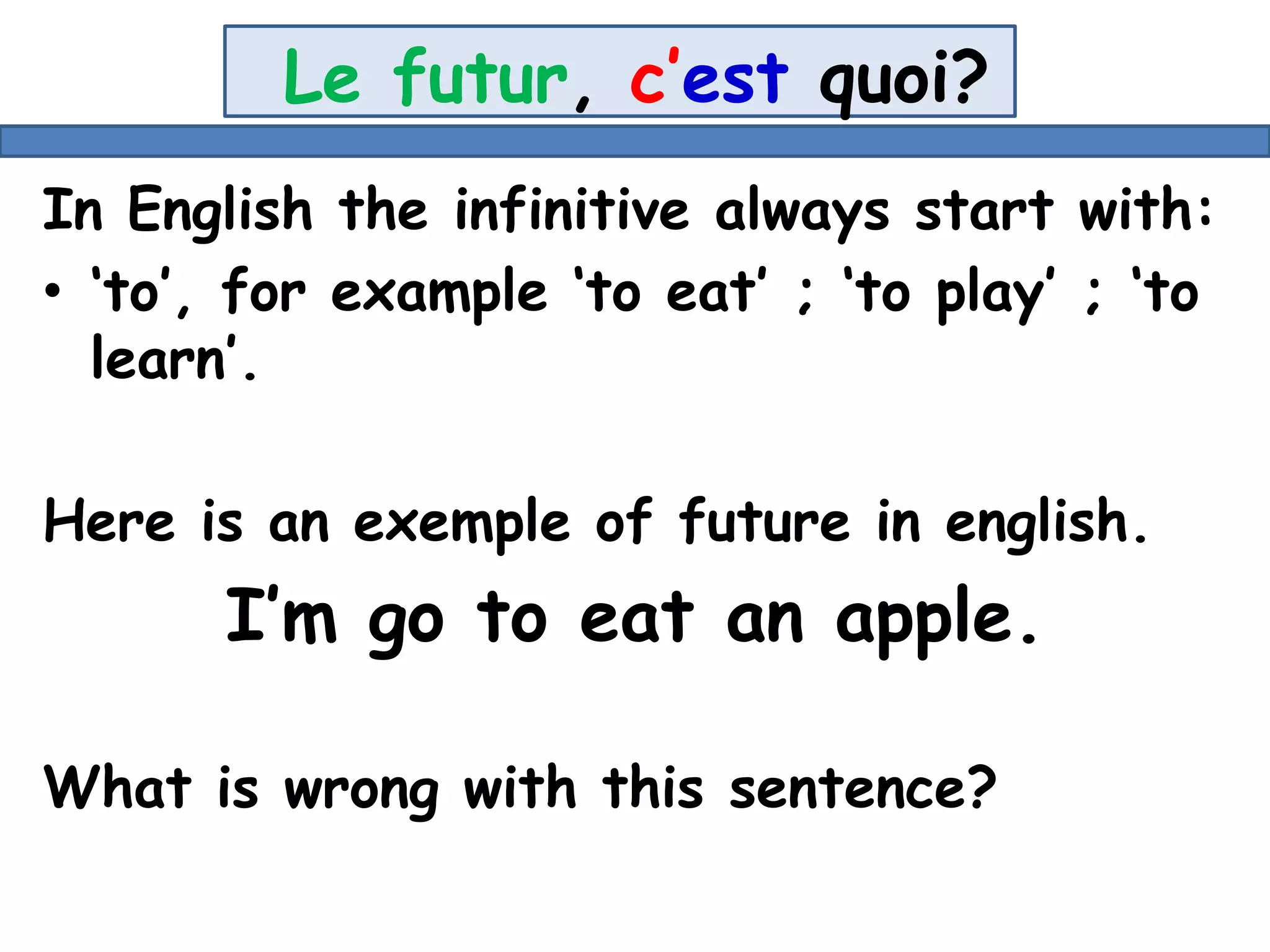 Le futur en francais | PPTX