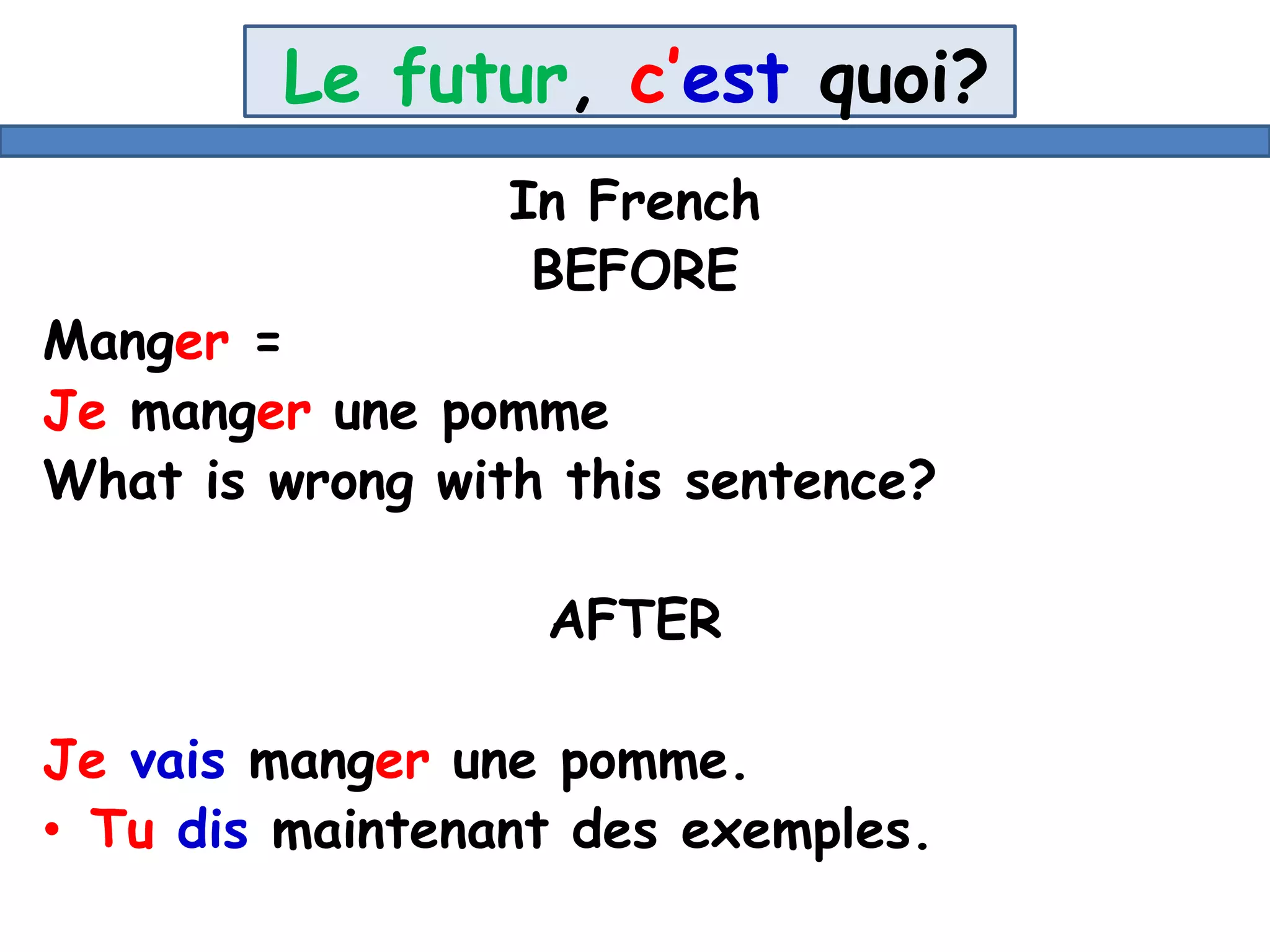 Le futur en francais | PPTX