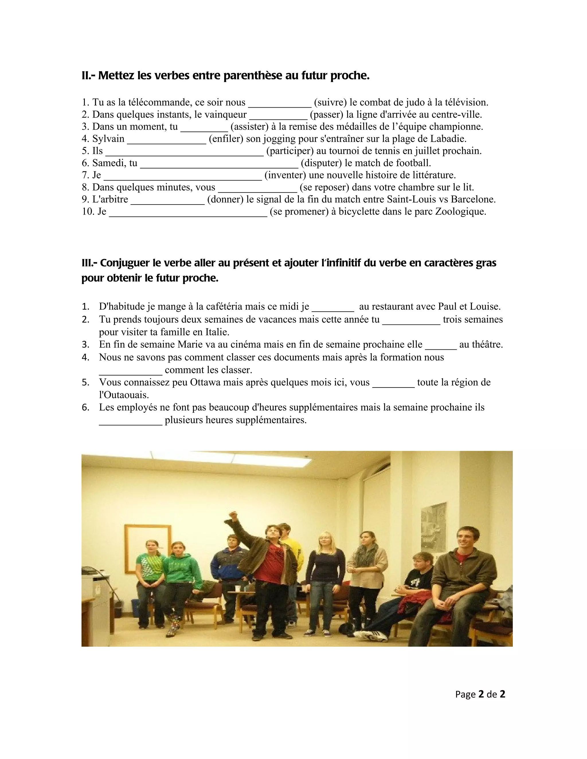 Le futur proche, | DOC