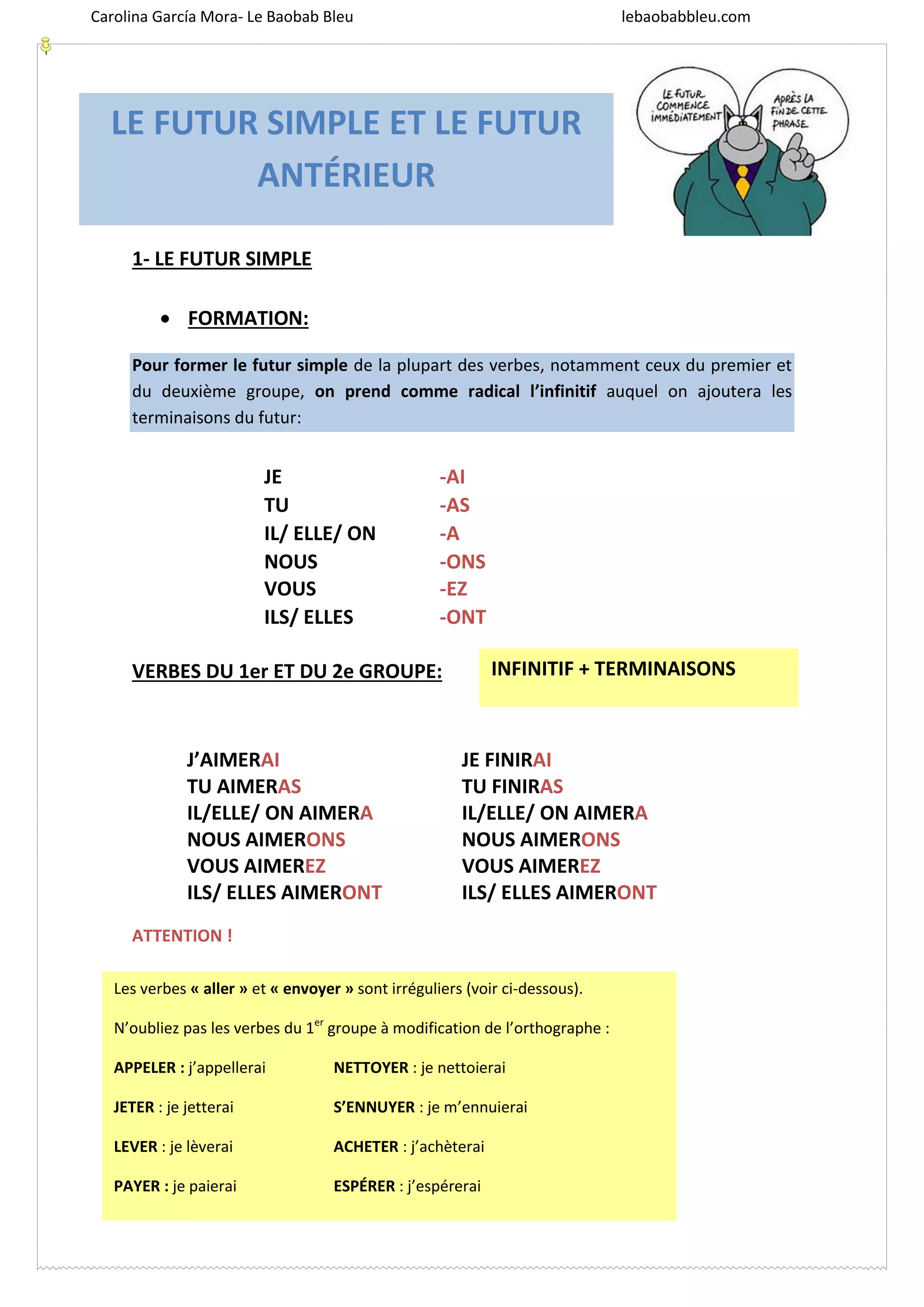 Le futur simple et le futur antérieur (B1) | PDF