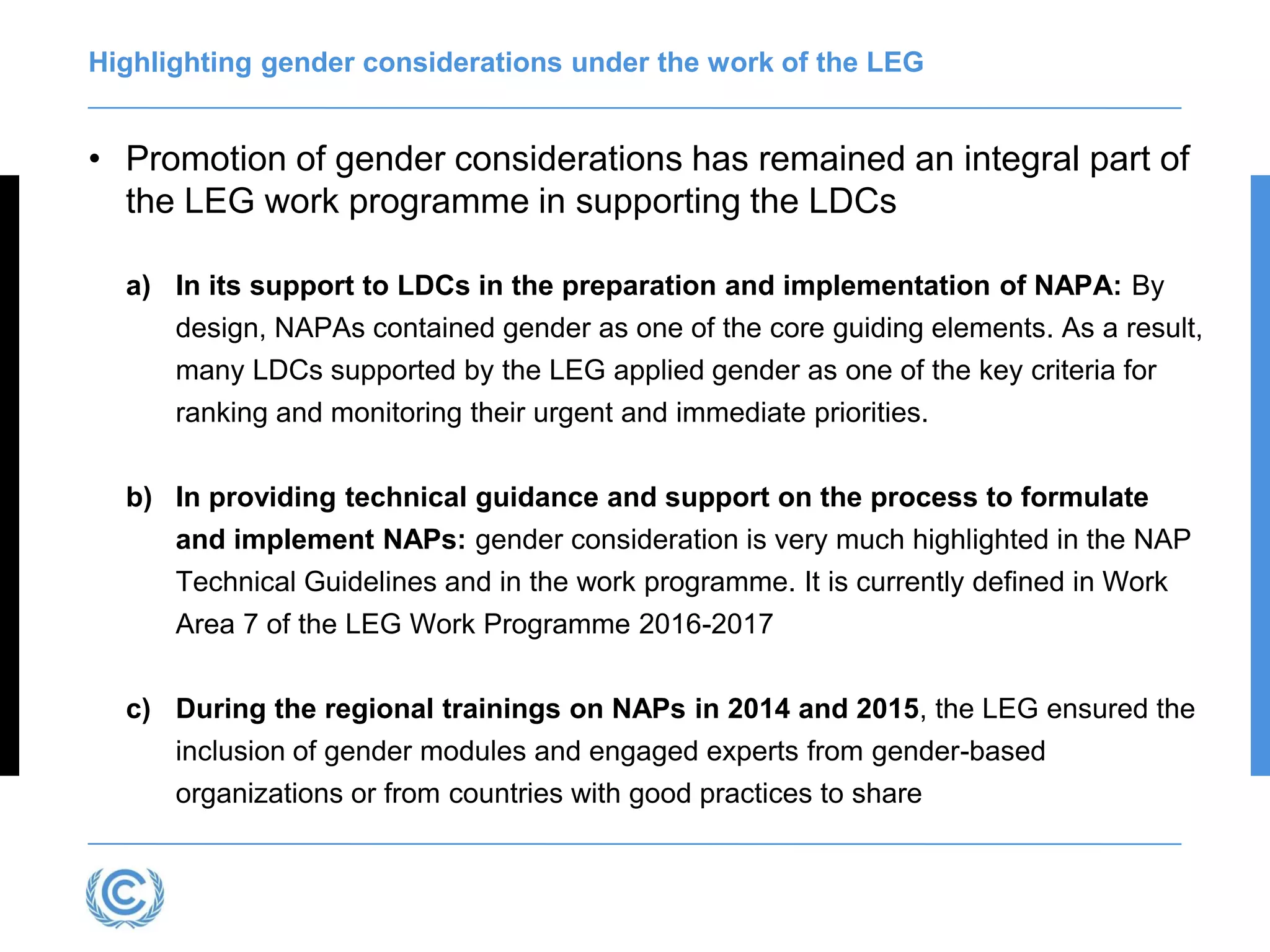 Strengthening Gender Considerations In Adaptation Planning Leg Ppt