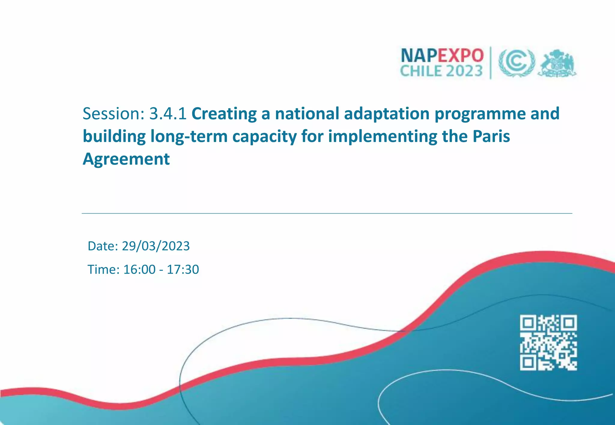 Creating a national adaptation programme and building long term capacity for implementing the ...