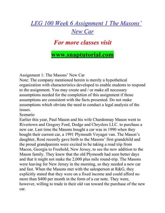 LEG 100 help Successful Learning/Snaptutorial | PDF