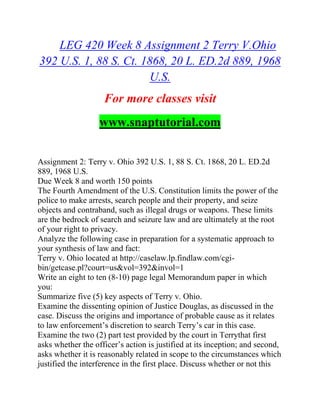 LEG 420 help Successful Learning/Snaptutorial | PDF