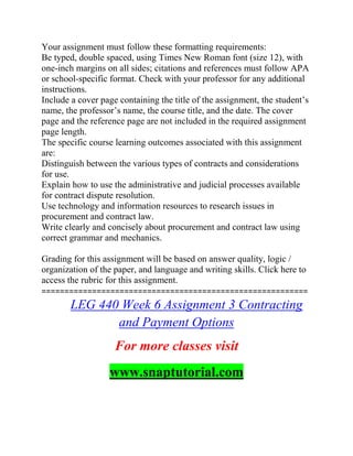 LEG 440 help Successful Learning/Snaptutorial | PDF