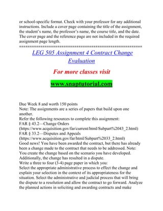 LEG 505 help Successful Learning/Snaptutorial | PDF