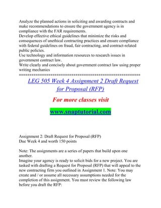 LEG 505 help Successful Learning/Snaptutorial | PDF