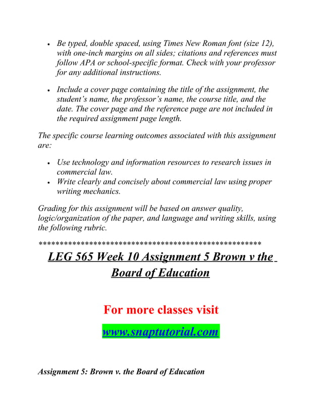 LEG 565 Massive Success / snaptutorial.com