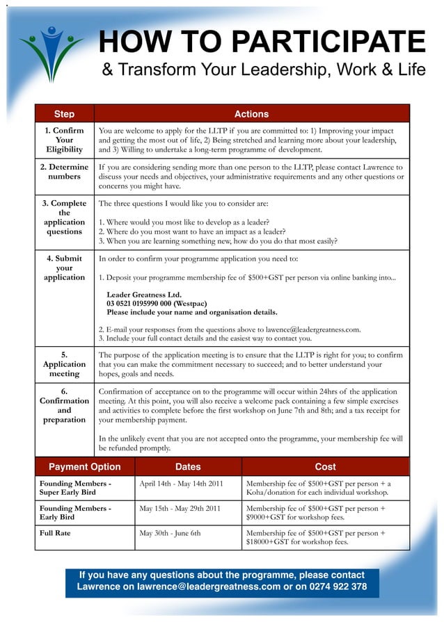 Legacy Leadership Training Programme | PDF