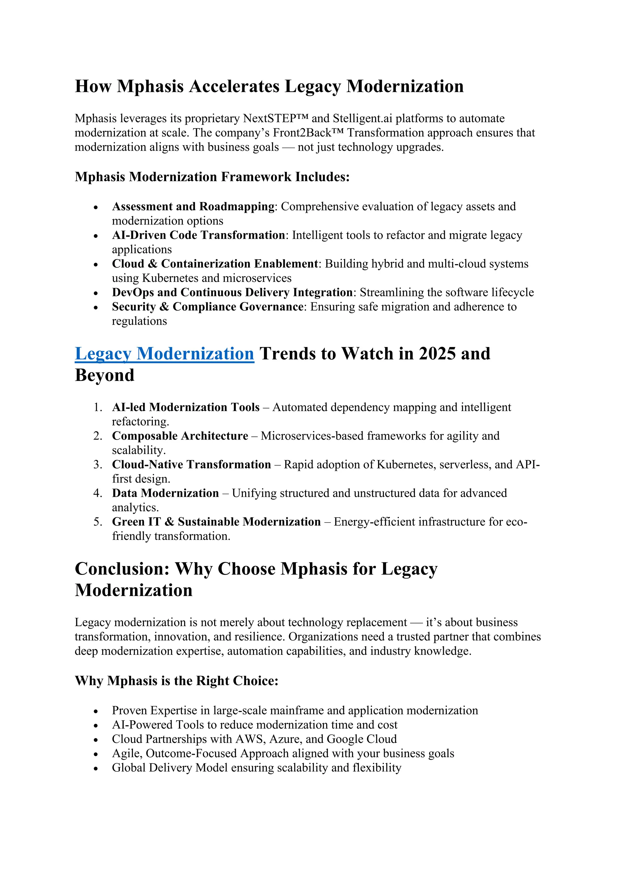 Legacy Modernization: Transforming Business Resilience and Agility in the Digital Age | PDF