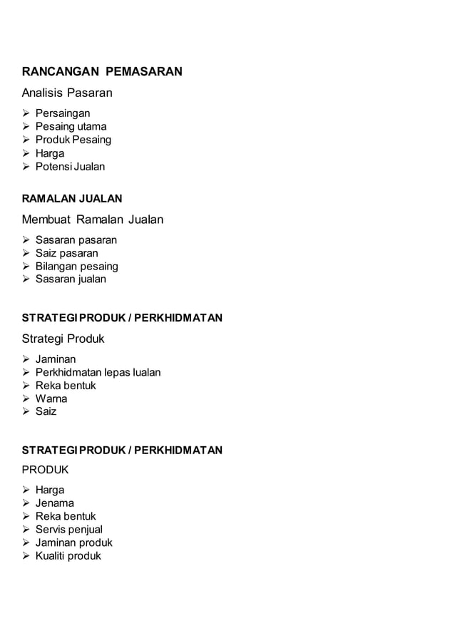 RANCANGAN PERNIAGAAN | DOCX