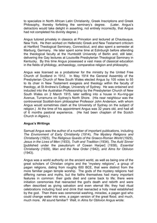 THE LEGACY OF DR SAMUEL ANGUS | PDF