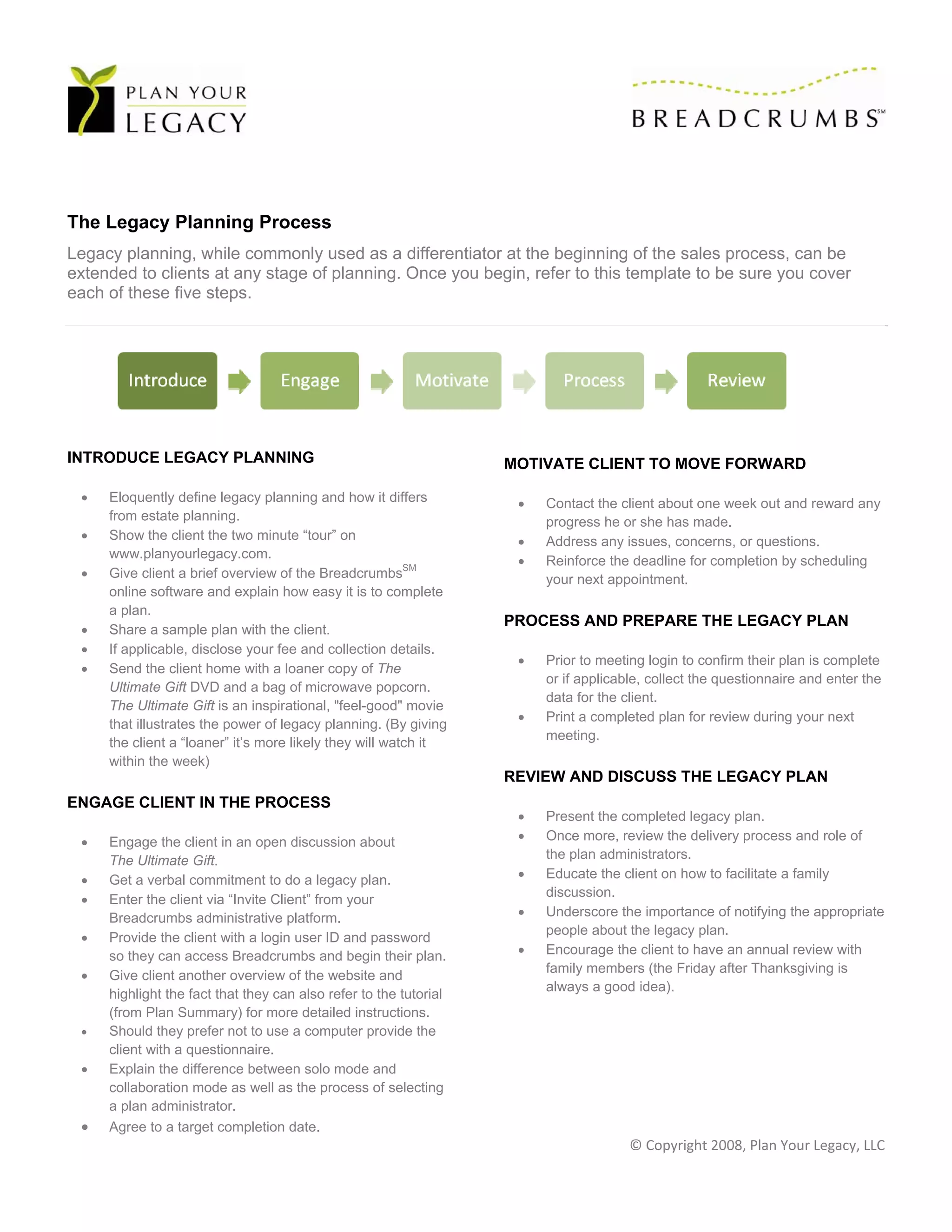 Legacy Planning Process | PDF