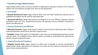 Legacy System Modernization | PDF | Computer Software and Applications | Computing