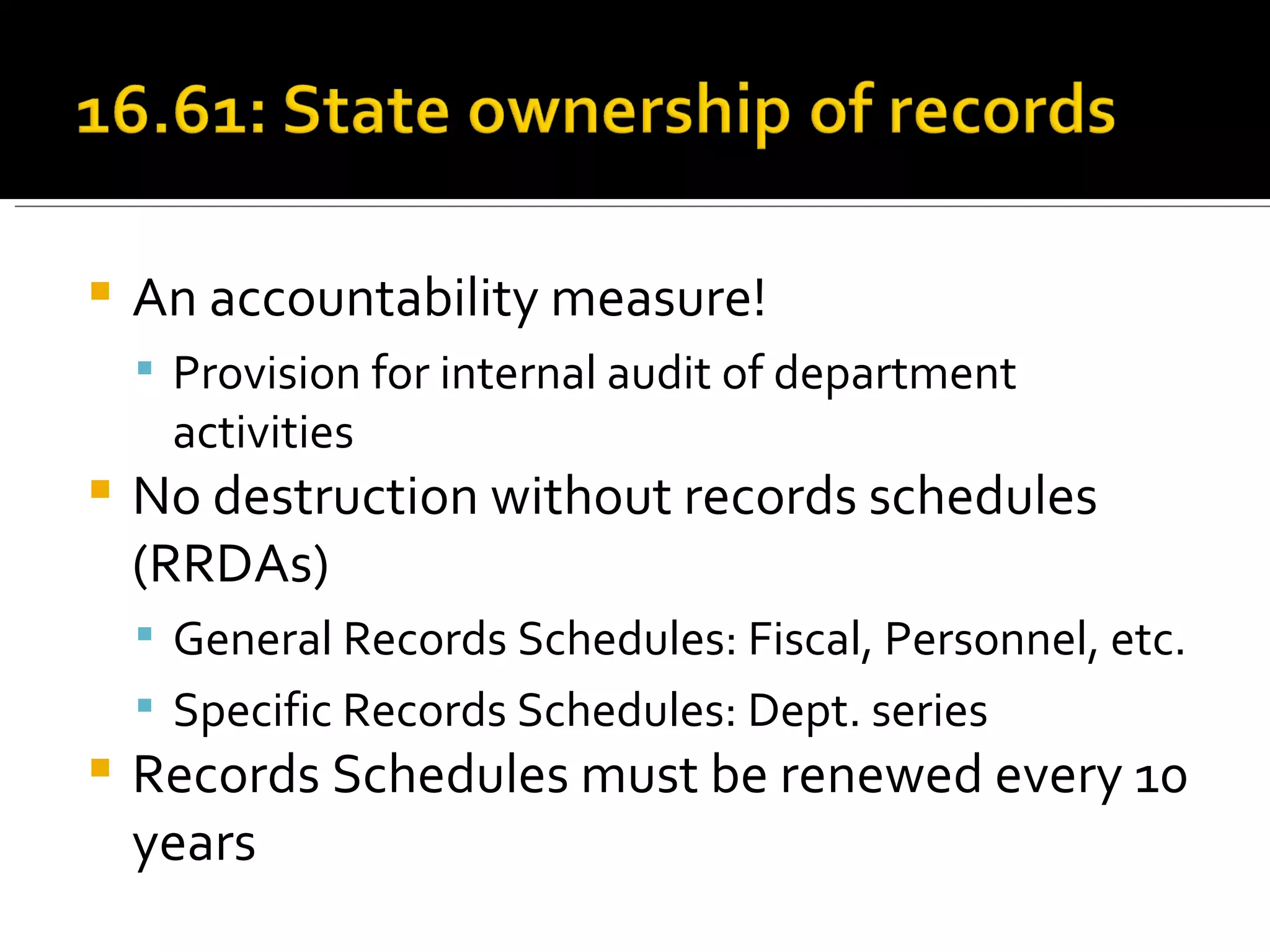 Legal Issues in Records Management | PPT