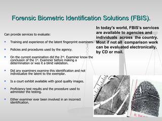Latent Fingerprint Individualization | PPT