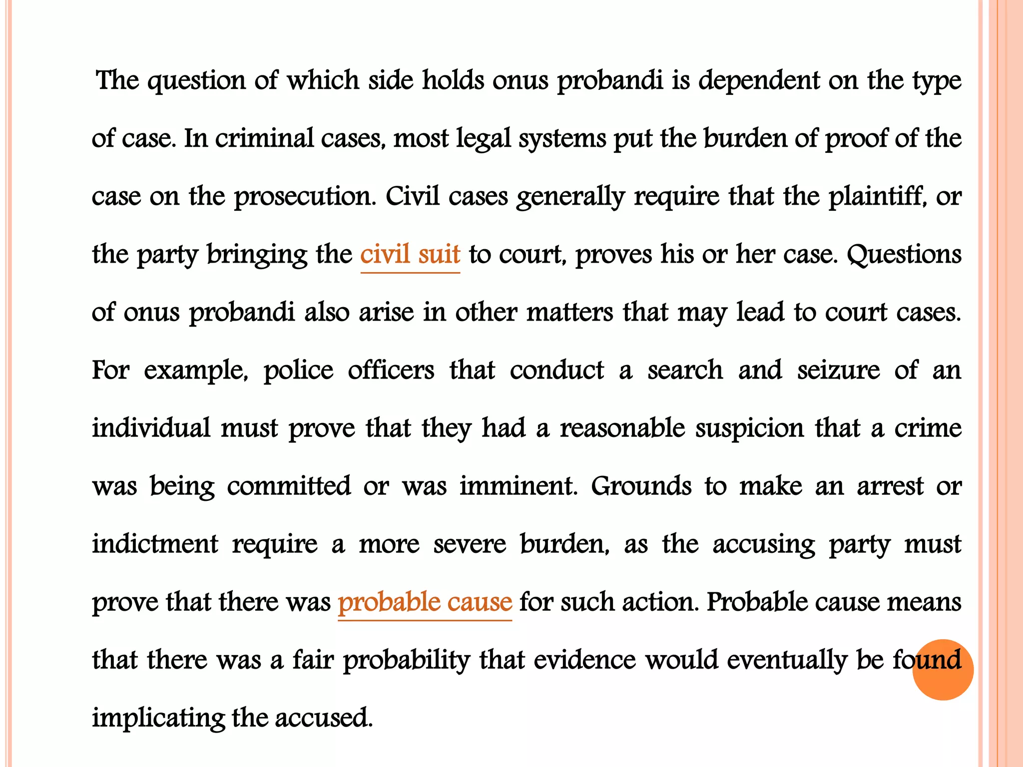 ONUS PROBANDI | PPTX