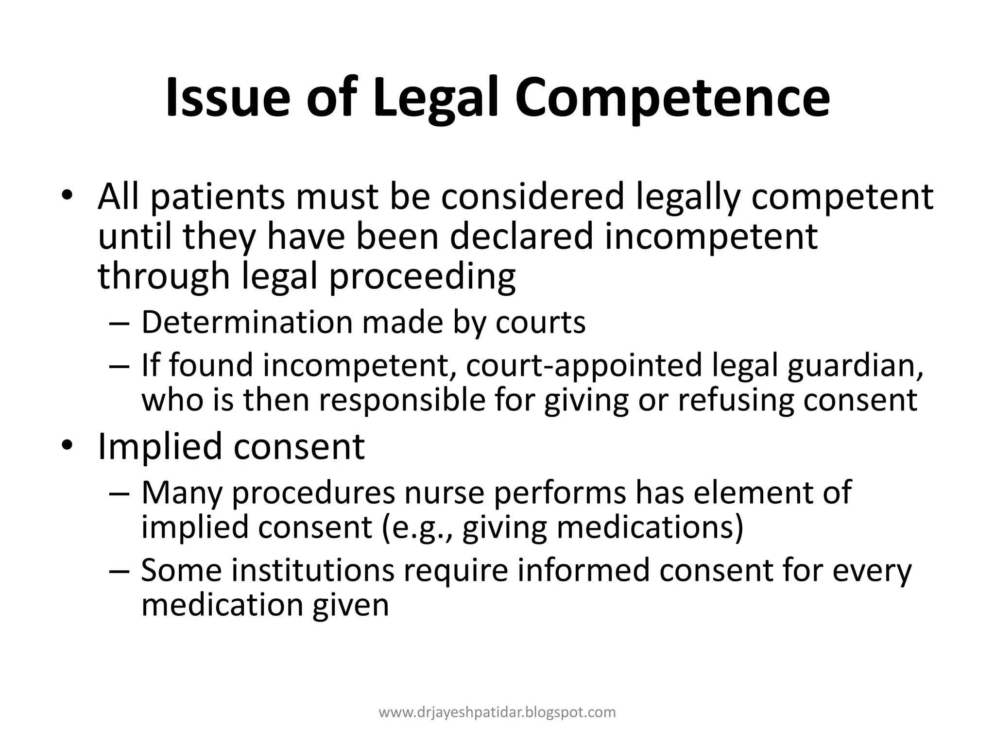 Legal & ethical aspects in mental health nursing | PDF