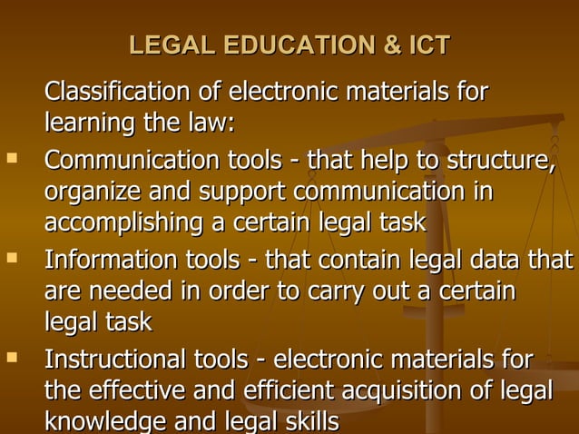 Legal Education & ICT | PPT | Legal Services Industry | Industries