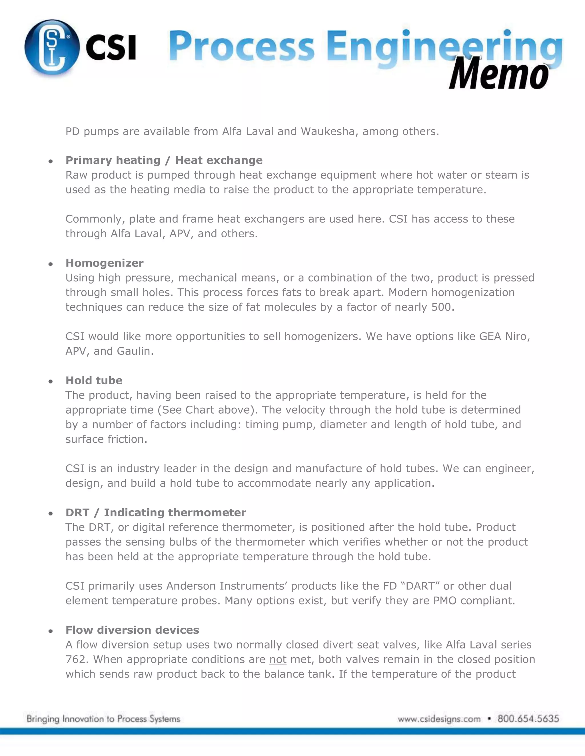 Legal pasteurization-systems-process-engineering-memo | PDF