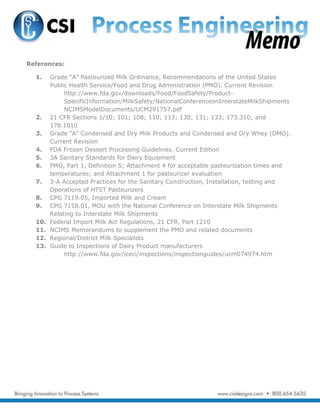 Legal pasteurization-systems-process-engineering-memo | PDF
