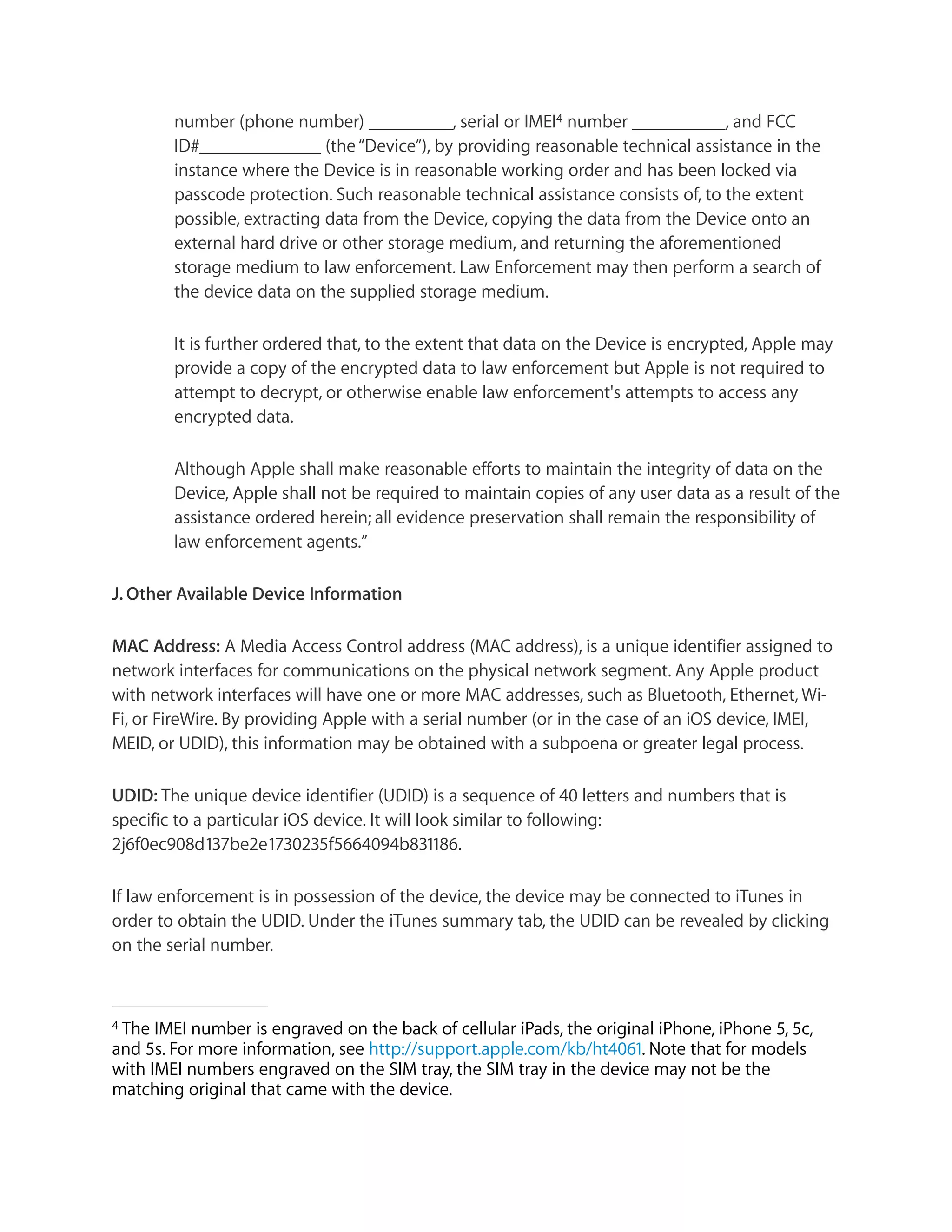 Apple Legal process guidelines US | PDF