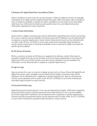 Apple Legal process guidelines US | PDF