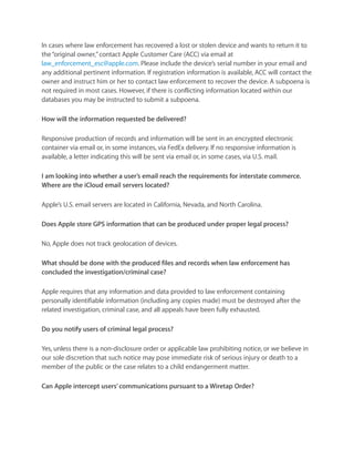 Apple Legal process guidelines US | PDF | Operating Systems | Computer ...