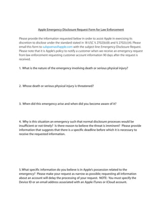 Apple Legal process guidelines US | PDF