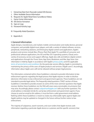 Apple Legal process guidelines US | PDF